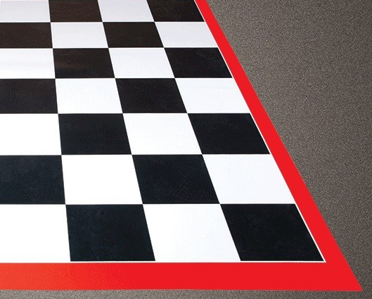 Checkered Design Garage Flooring and Checker Pattern Roll-Out Flooring ...