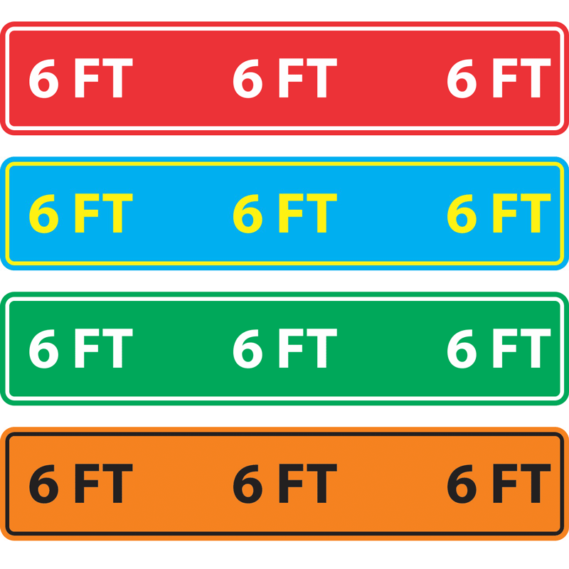 Queue Marker "6FT" Social Distancing Floor Decals | American Floor Mats