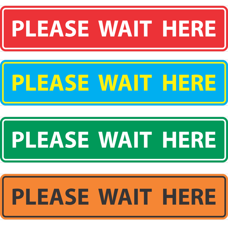 Queue Marker "Please Wait Here" Social Distancing Floor Decals ...