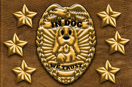 In Dog We Trust Mats - Dog Badge
